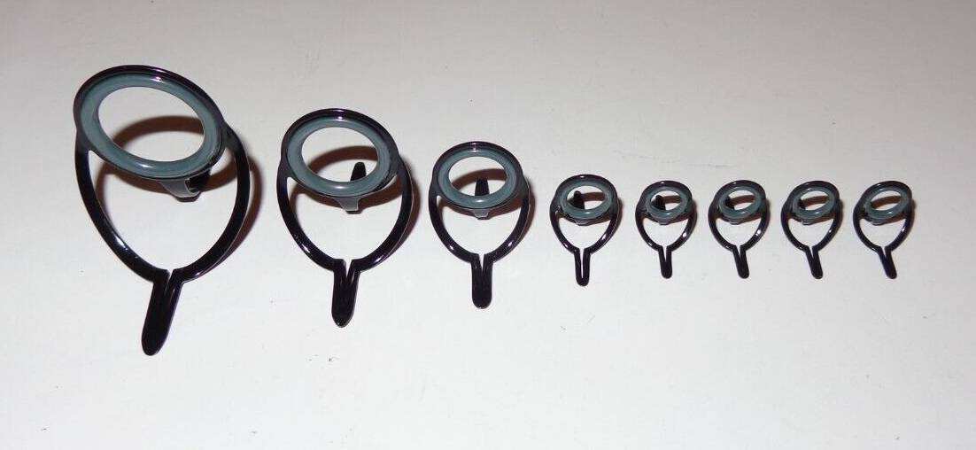 New Set of 8 Fuji Black Hardloy BNLG Casting Two-Foot Fishing Rod ...