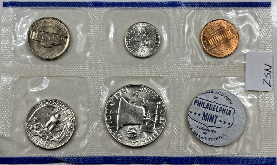 1960 P Uncirculated 90% Silver United States Mint Set - No Envelope ...