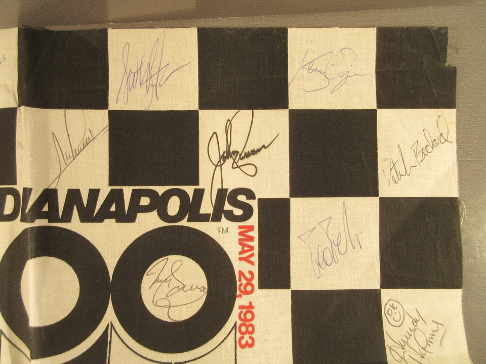 1983 Indy 500 Signed Souvenir Checked Flag 27 Autographs | eBay