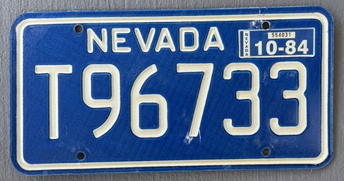 Vintage NV License Plate Nevada 1984 Lic 84 Blue White | eBay