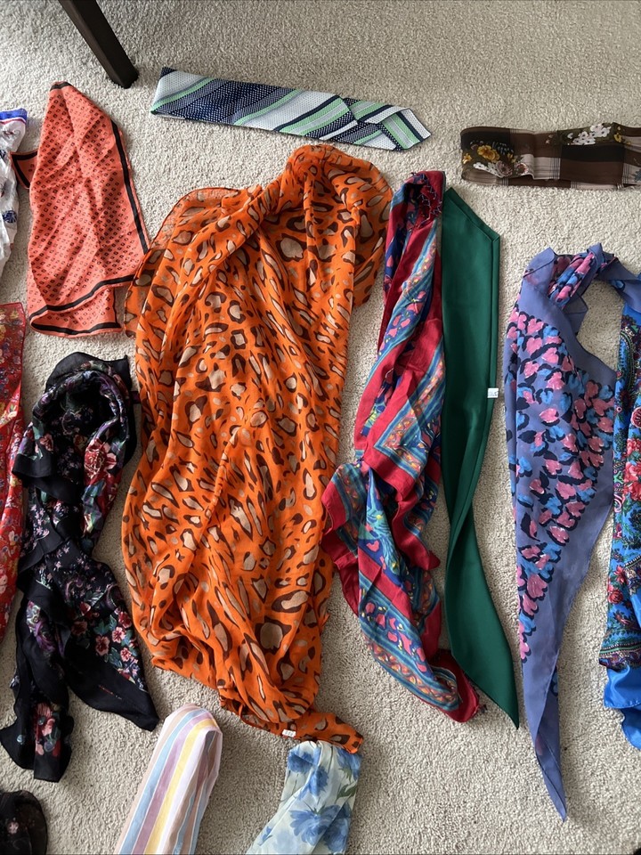 Lot of 40 scarves neck wraps Head Bands various shapes, sizes And Materials | eBay