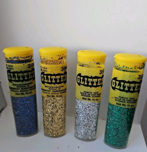 Vintage Glitter Green Blue Yellow Silver Chemtoy Corporation | eBay