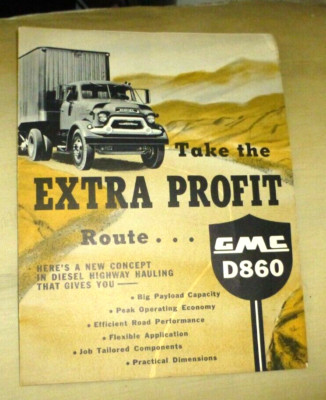 VINTAGE PAMPHLET TRUCK GMC D860 DIESEL HIGHWAY HAULING 1958 | eBay