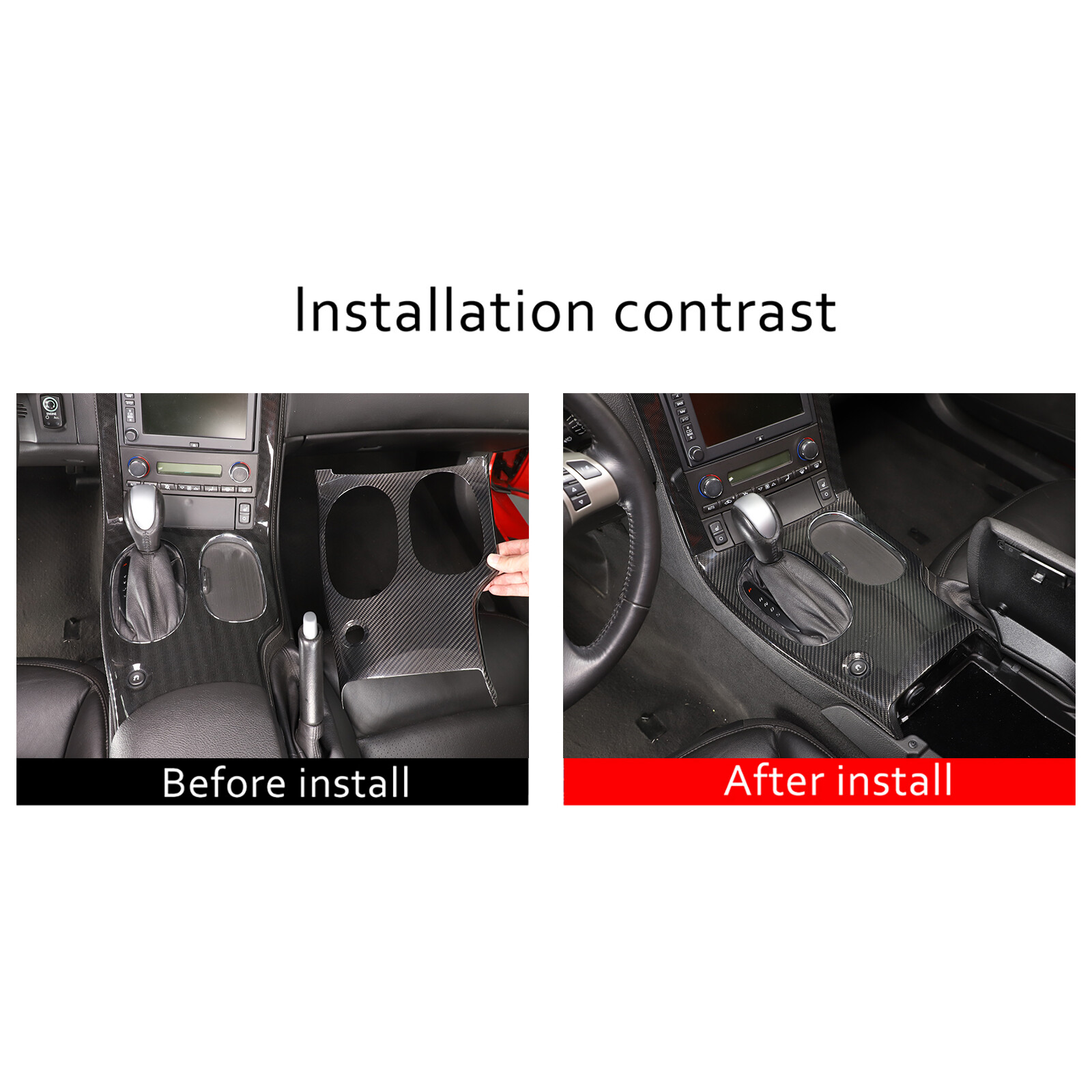 Real Carbon Fiber Interior Full Center Console Trim Set For Corvette C6 ...