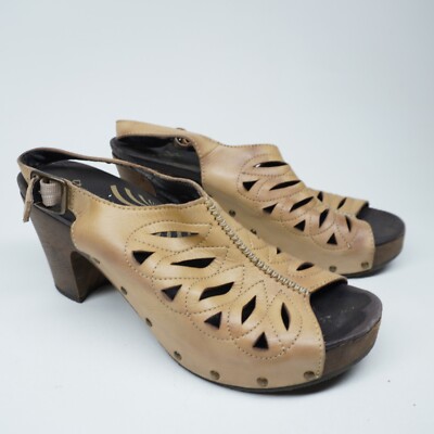 VGC! Dansko Rowena Sandals Womens Size 41 Wedge Platform Tan Leather 10 ...