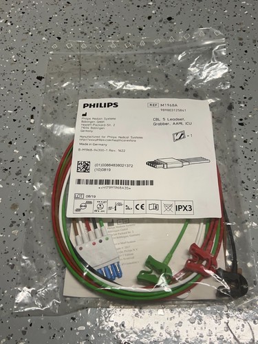 Philips M1968A 5 Leadset, AAMI ICU, Grabber, ECG, 989803125841 - NEW | eBay