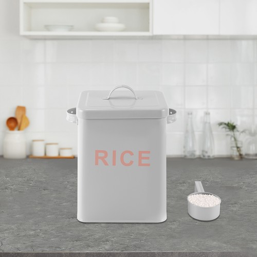 Metal Food Storage Container 6L for Rice Flour Sugar Pet Food Cereal ...
