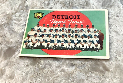 1959 Topps #329 Detroit Tigers team card w. Al Kaline George Kell ...