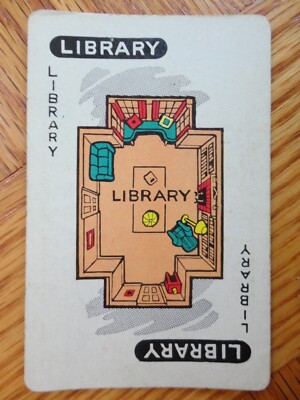 Vintage 1960 Clue LIBRARY ROOM Replacement Card Detective Board Game ...