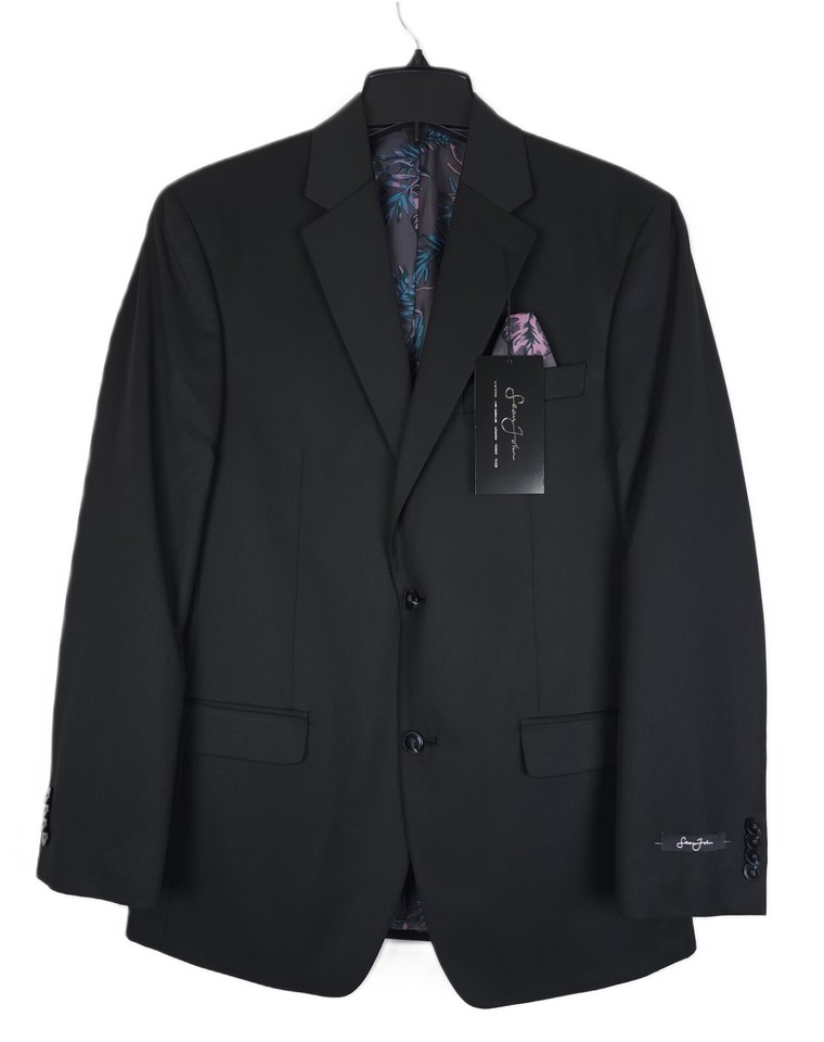 Sean John Men's Classic-Fit 2-Piece Suit Black Solid 48R 38x30 NWT | eBay