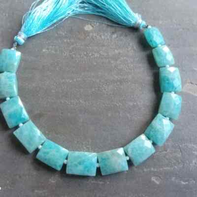 Natural Amazonite chicklet shape Gemstone Jewelry Making Necklace ...