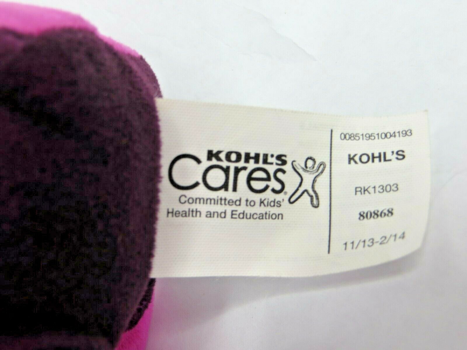 Rio 2 GABI Plush Frog 16" Kohls Cares Kids Pink Purple Poison Dart 2014 ...