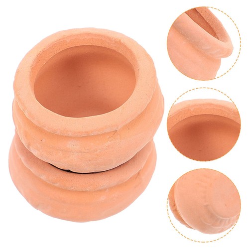 2 Pcs Mini Terracotta Basin Ceramic Flower Pots Succulent Flowerpot | eBay