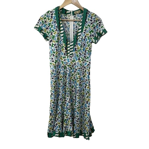 Auth ISSA - White Green Multi Women's Dress | eBay