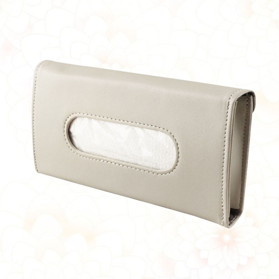 Sun Visor PU Paper Holder Tissue Box Hanging Clips Tissue Organizer ...
