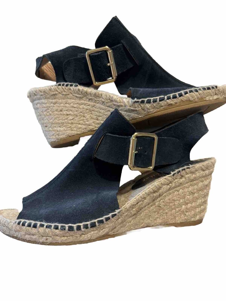 Navy Blue Espadrilles Wedges