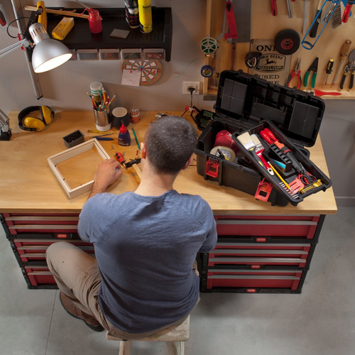 Hyper Tough 16-Inch Toolbox, Plastic Tool and Hardware Storage, Black ...