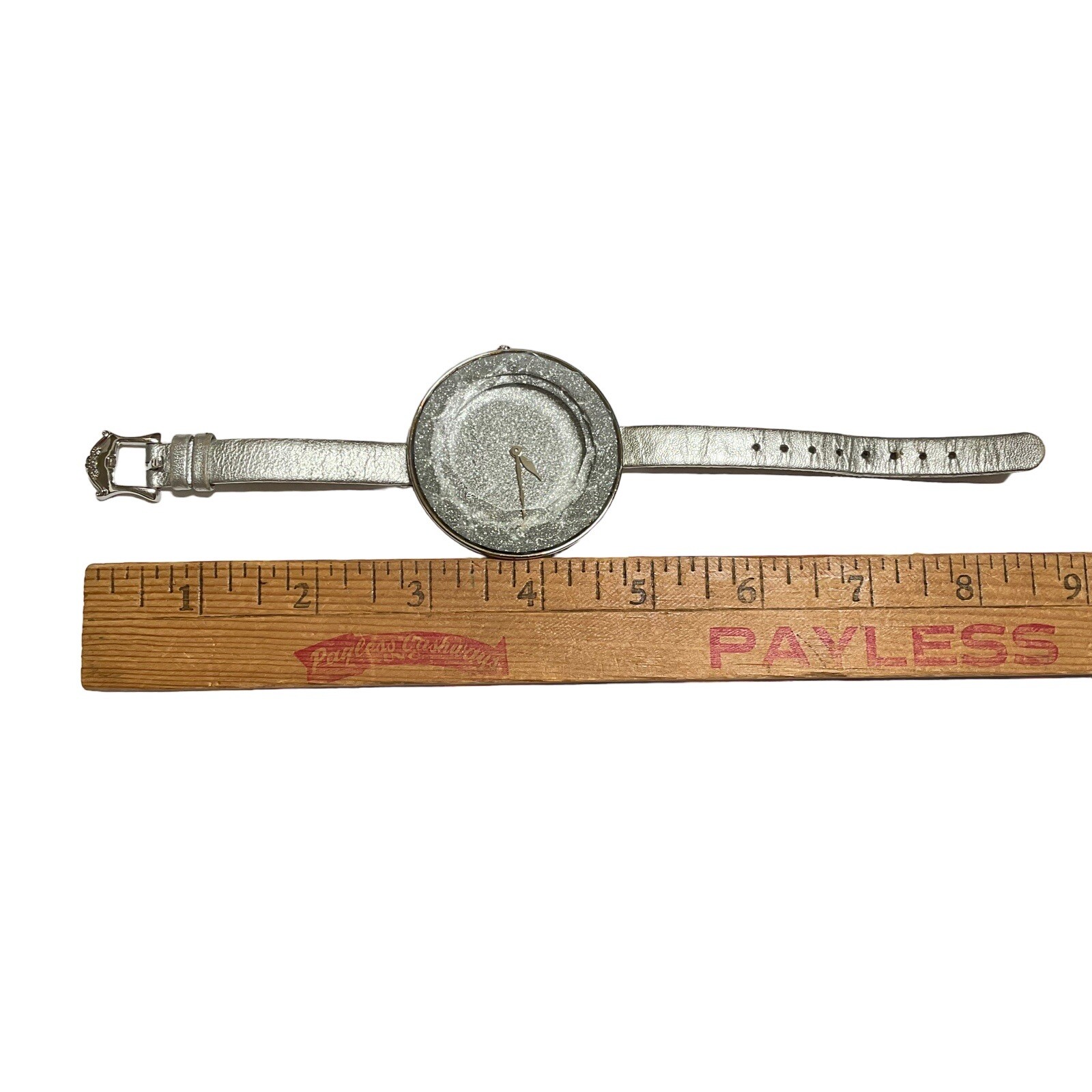 Betsey Johnson Huge Faceted Crystal Watch Thin Leather Band Statement ...