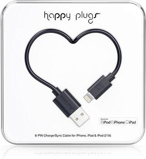 Happy Plugs USB Charge/Sync Cable (2.0m) - Black | eBay