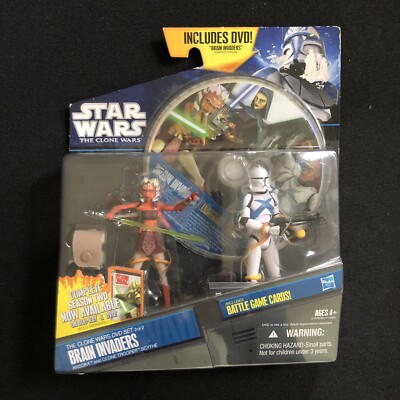 Star Wars Clone Wars AHSOKA & CLONE SCYTHE Brain Invaders New In ...