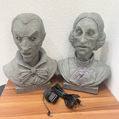Halloween Prop Interactive Animated Talking Busts Eyes Light up 16 ...
