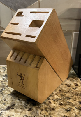 JA Henckels Wood Knife Block 12 Slot Wooden Kitchen Cutlery Storage | eBay