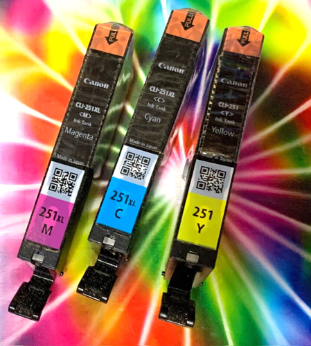 3: CANON 251 XL Cartridge MAGENTA YELLOW Cyan INK PIXMA M Y C SEALED ...