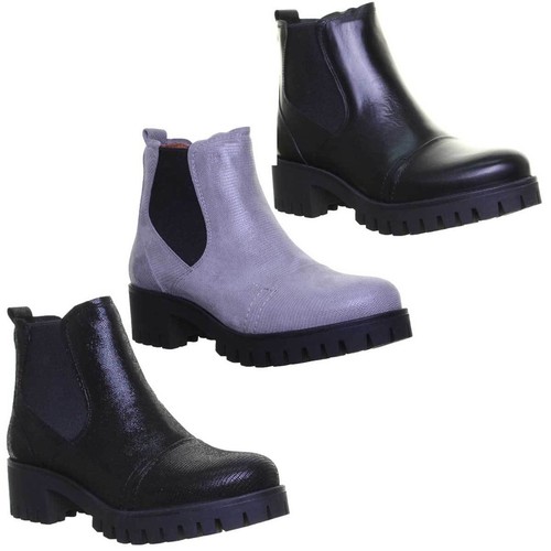 Justin Reece Womens Chelsea Chunky Ankle Boots In Black Size US 5 - 10 ...
