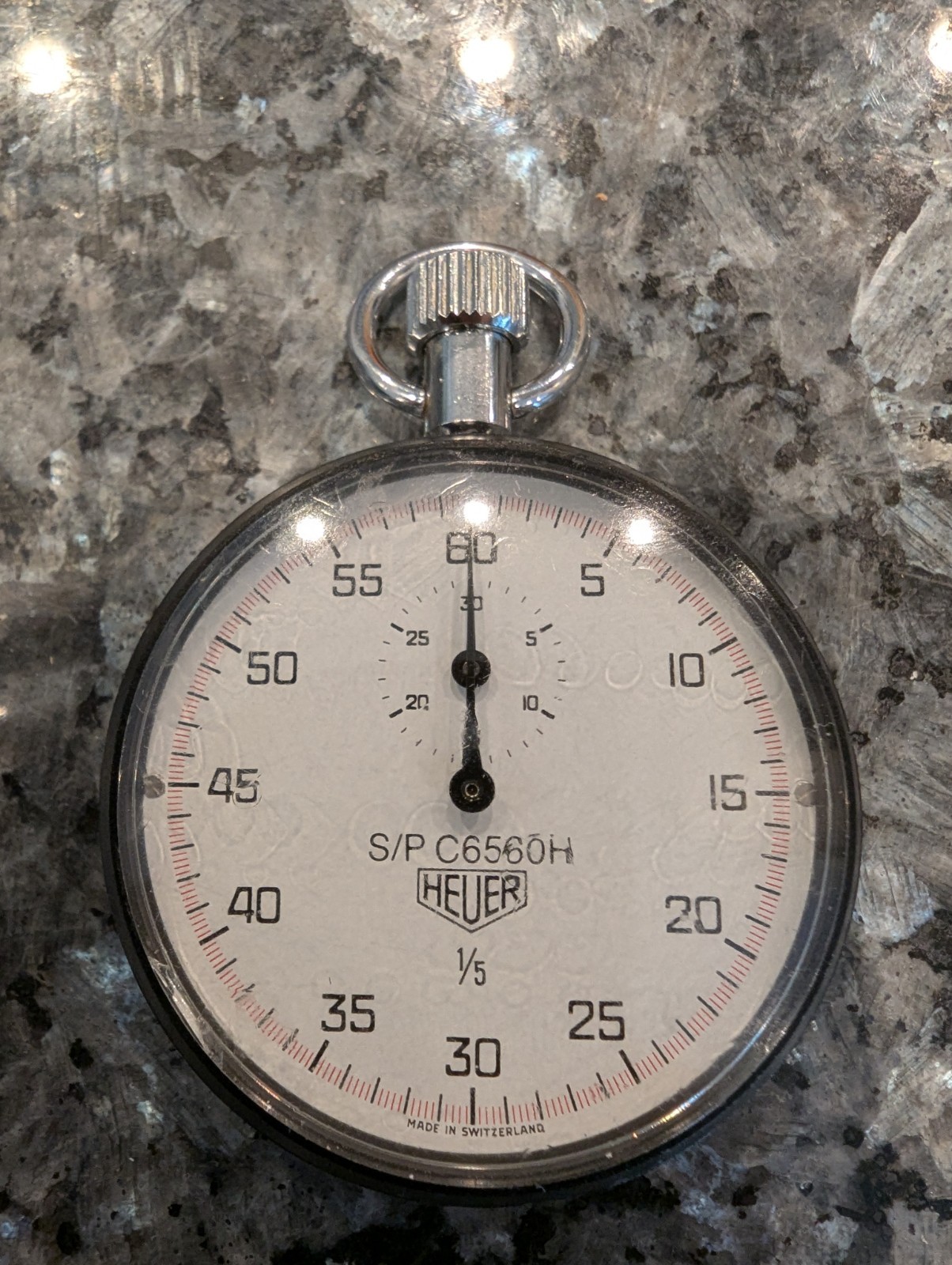 Vintage Heuer Stopwatch With Minute Dial - Good Shape - Gem