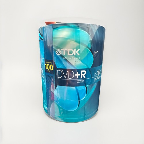 TDK DVD + R Recordable 1-16x 4.7GB 100 PACK Spindle SEALED NEW TDK ...