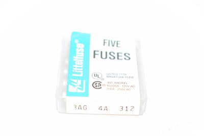 Pack of 5 NEW Littelfuse 3AG 4A 312 Fuses | eBay