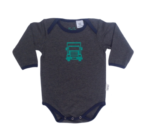 MiniFin Baby Boy’s Long Sleeve Truck Romper /Bodysuit -BNWT - Size 00 ...