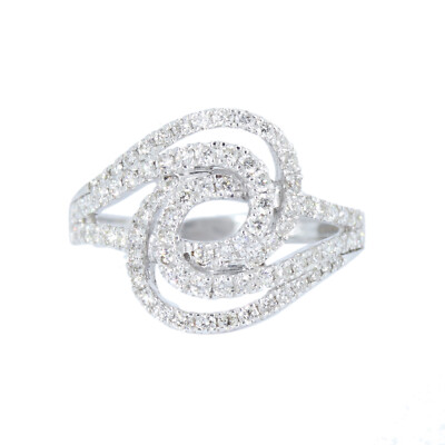 Real Diamond Wedding Ring in 18k Solid White Gold, Engagement Ring | eBay