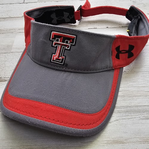 Under Armour Texas Tech Red Raiders Visor Hat One Size Adjustable Gray ...