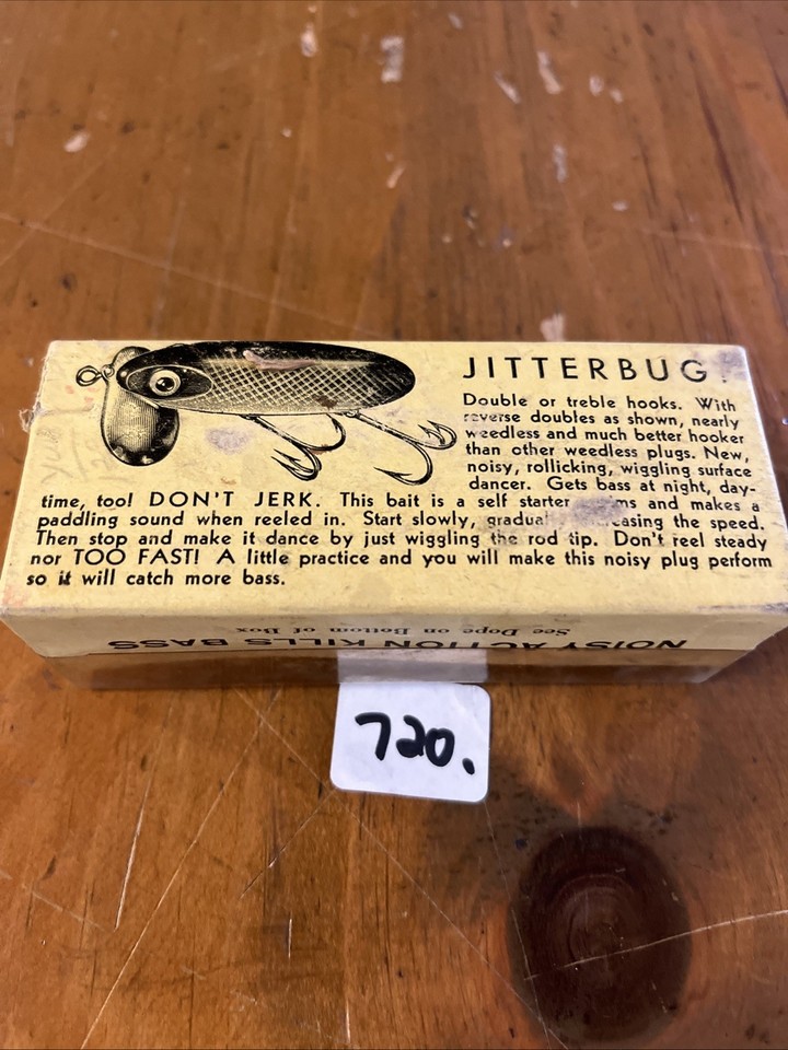 Vintage Fred Arbogast Blue & White Jitterbug Minnow Antique FIshing ...