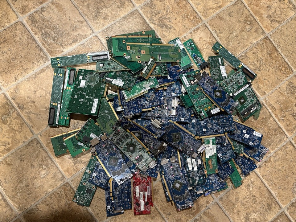 12lbs+ VGA & Expansion Cards w/Gold Fingers-for Scrap Gold Brackets ...