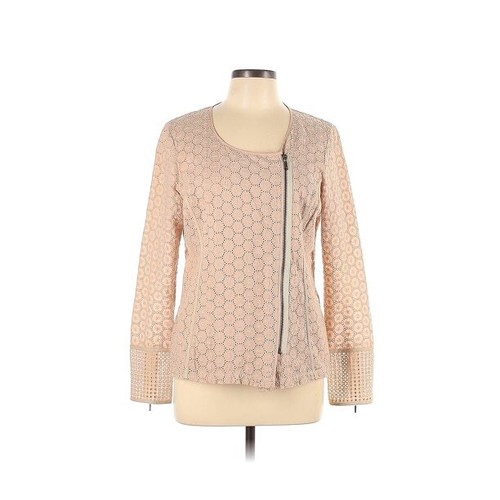 Wrap London Cotton Eyelet Full Zip Stone Nude Mauve Jacket coat Blazer ...