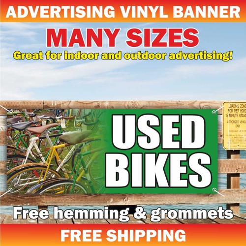 USED BIKES Advertising Banner Vinyl Mesh Sign car sale service Moped ...
