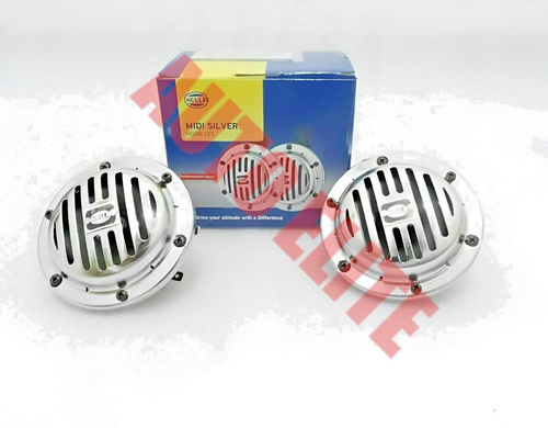 HELLA CHROME DISC TYPE HORN SET 12V PAIR | eBay
