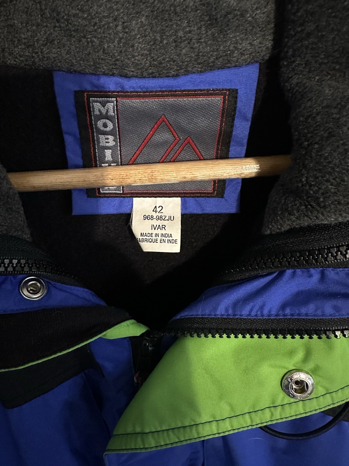 Retro Mobius Blue Black Ski Snowboard Hooded Jacket Size Medium 3 In 1 ...