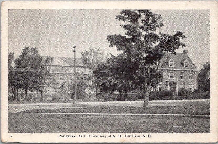 University of New Hampshire Postcard "Congreve Hall" Durham NH ...