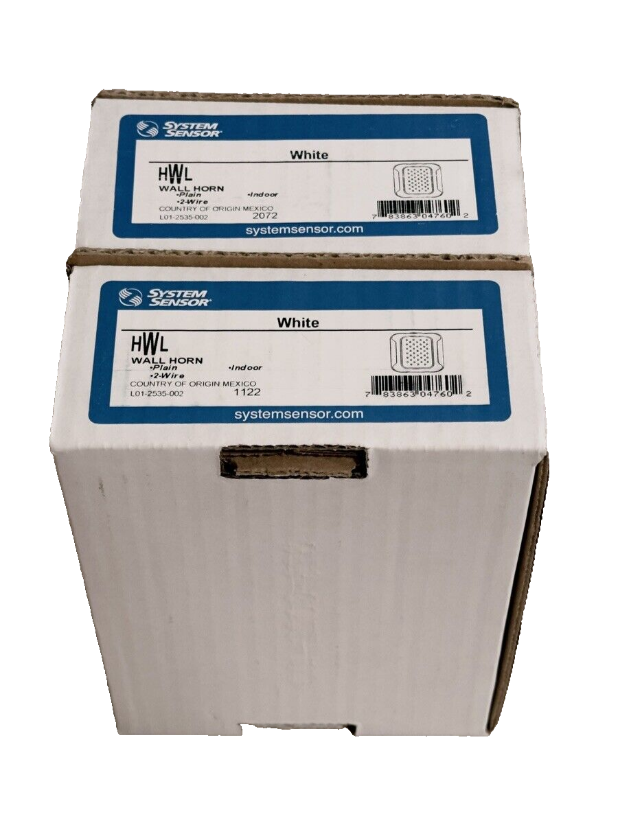 (Lot of 2) System Sensor HWL - Fire Alarm Horn, 2-Wire, Wall Mount ...