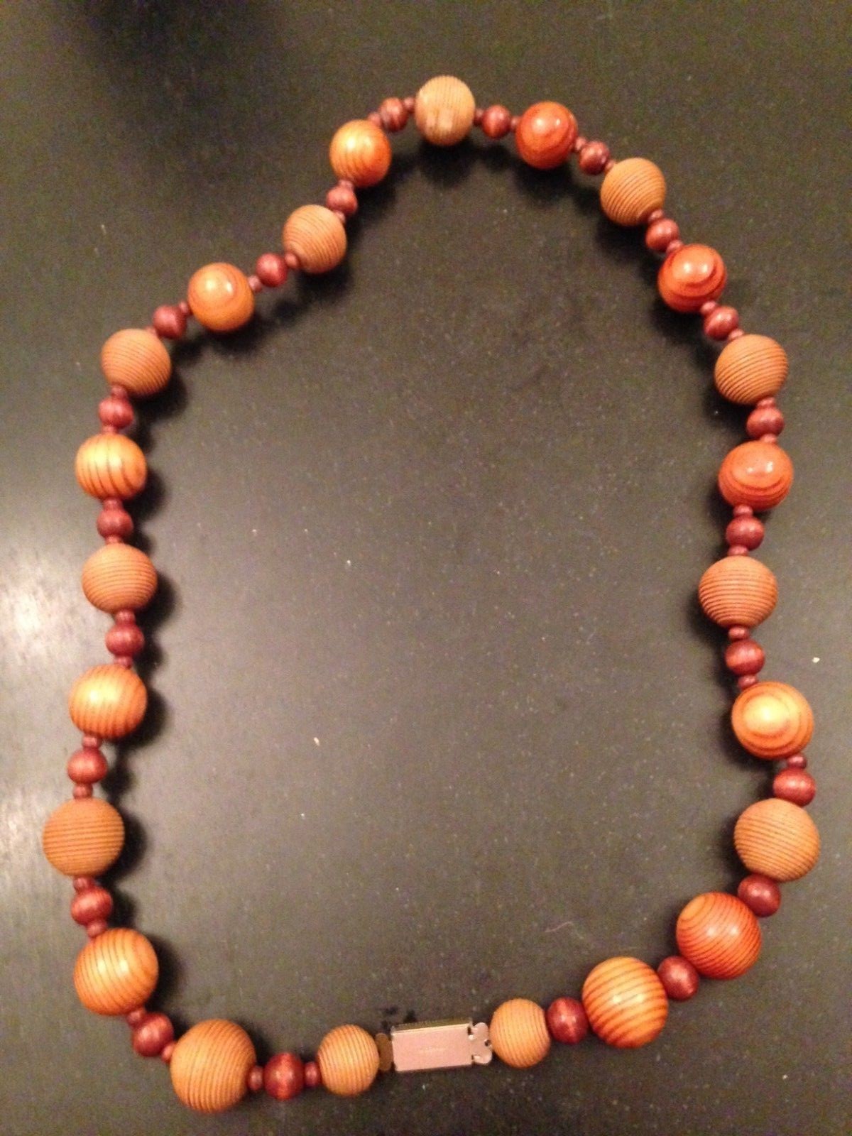 VINTAGE W GERMANY WEST GERMANY SIGNED WOOD BEADED NECKLACE 25.5" | eBay