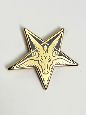 Goat Pin Badge Pentagram Baphomet Brooch Satanic Satan Goth Gothic ...
