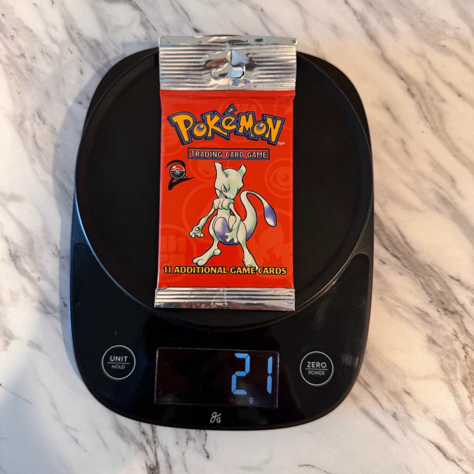 HEAVY 21g Pokemon BASE Set 2 Pack Mewtwo FACTORY SEALED LONG CRIMP WOTC ...
