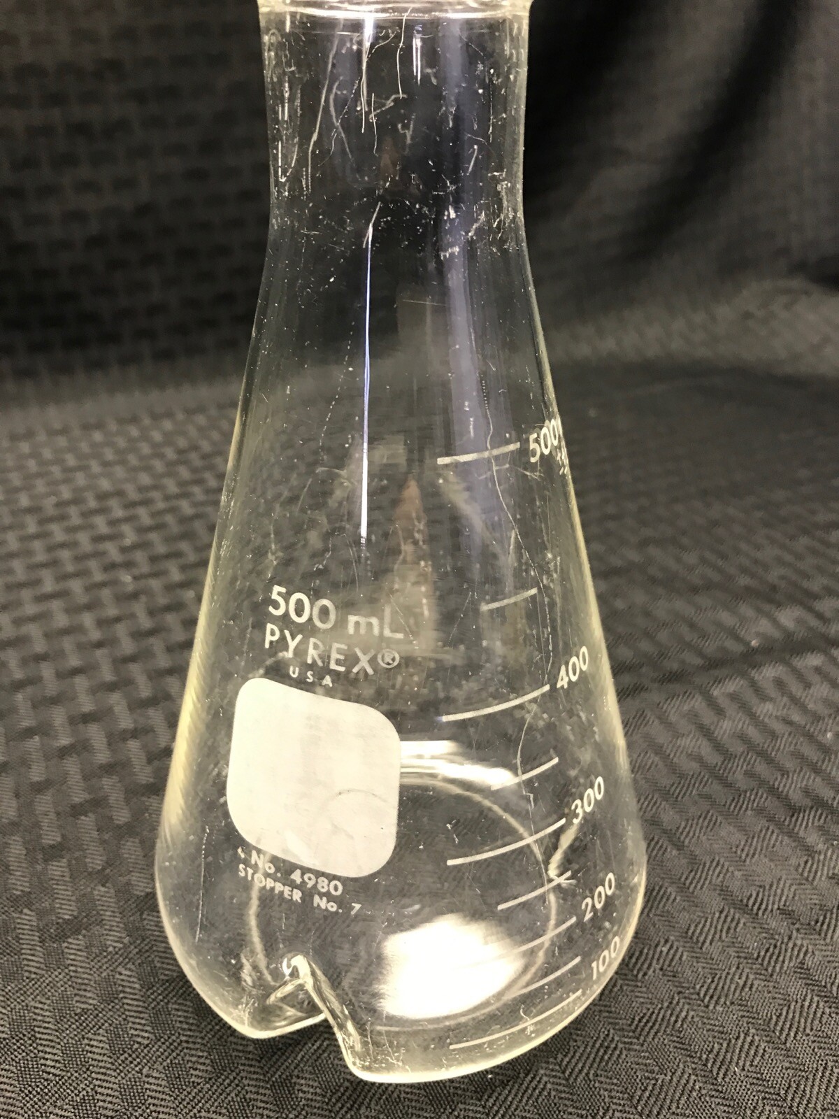 CORNING PYREX Glass 500mL Narrow Mouth Graduated Erlenmeyer Flask w ...
