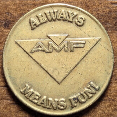 Always AMF Means Fun! Amusement Arcade Game Gold Colored No Cash Value ...