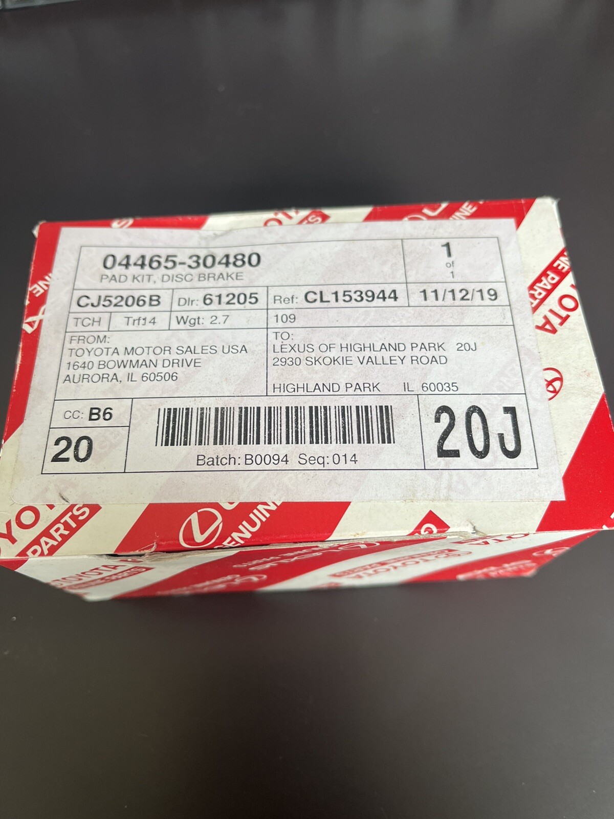 Lexus Toyota OEM 2014 Is250 Brake-front Pads 0446530480 for sale online ...