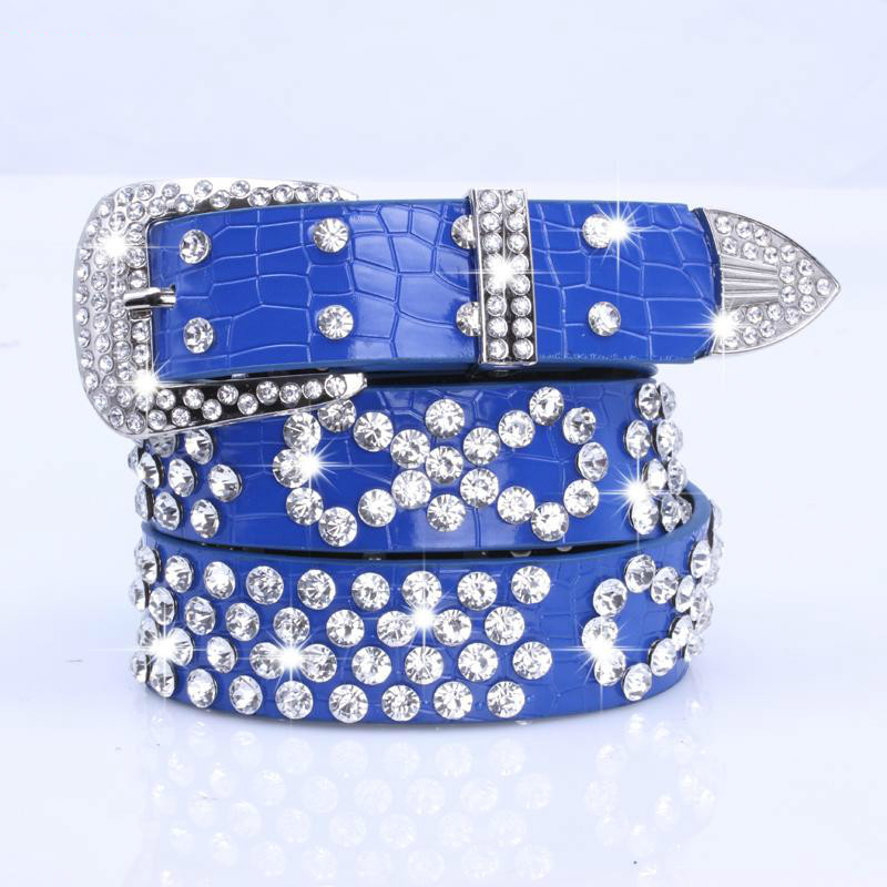 Shiny Rhinestone Crystal Studded Belt Women Western Bling Waistband ...