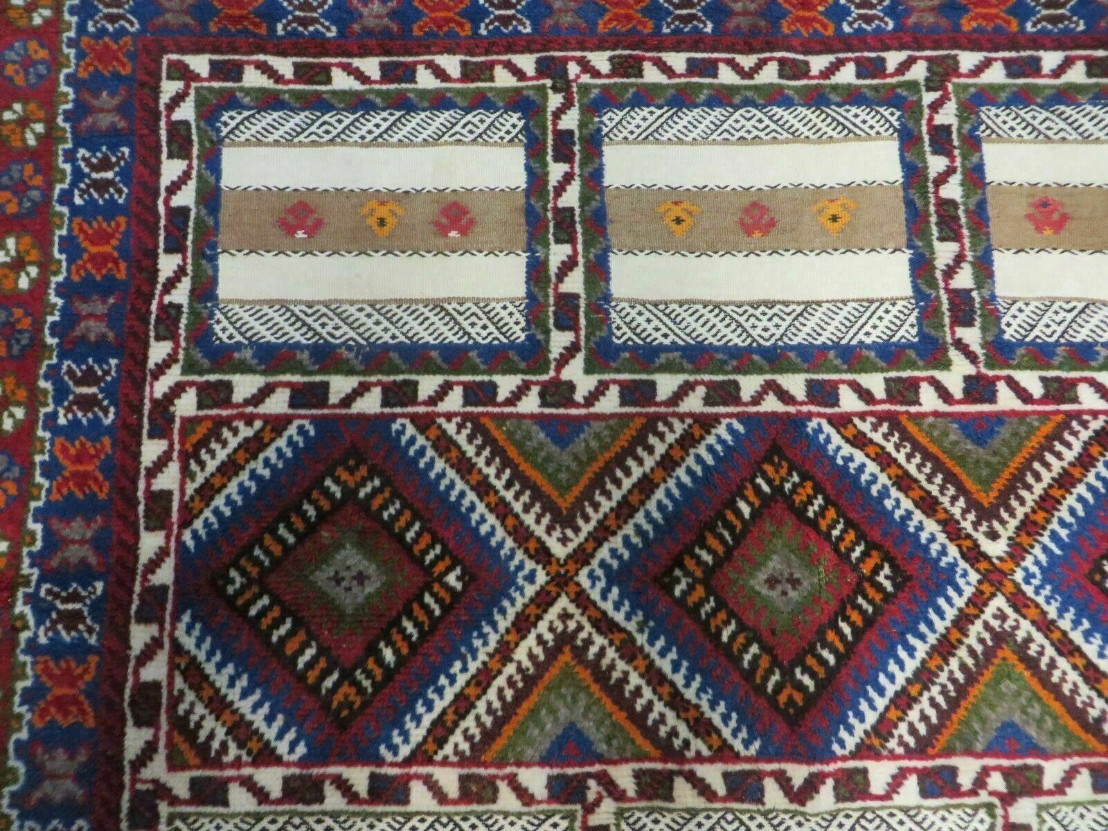 7x11 Moroccan Rug Vintage Tribal Carpet Geometric Diamond Panels ...